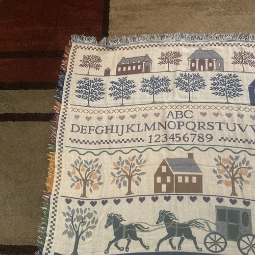 VTG Goodwin Weavers Country Sampler Amish Horse Buggy Tapestry Throw ...
