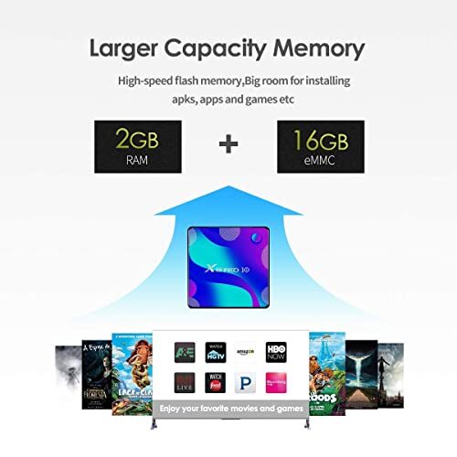 Android TV Box 11.0, X10 Android Box 2GB RAM 16GB ROM RK3318 Quad-Core ...