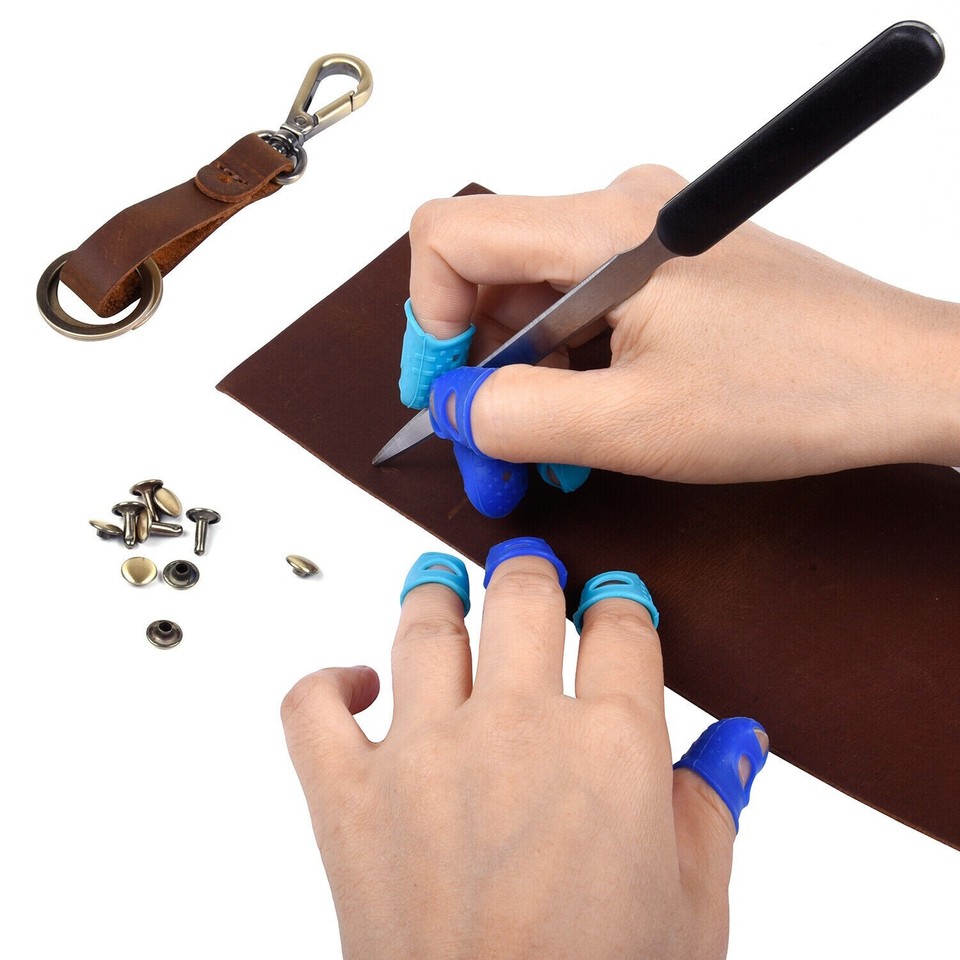 16PCS Thimble Finger Tips Protector Silicone Fingertip Protector Sewing ...