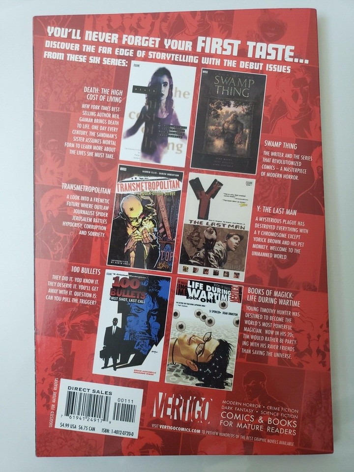 VERTIGO FIRST TASTE TPB 168 PAGES ALAN MOORE! NEIL GAIMAN! WARREN ELLIS ...