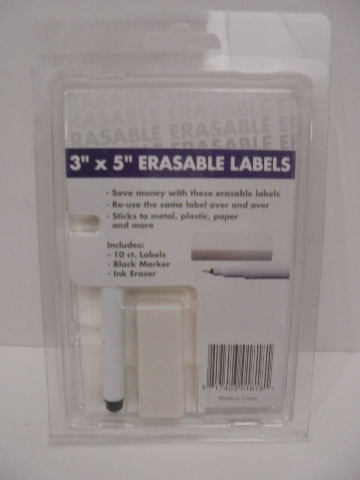 1 Pack of 10 Erasable 3'' x 5'' Labels W/ Marker and Eraser | eBay