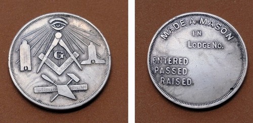 Vintage Masonic Made a Mason Lodge Member Coin Token - Still Blank ...