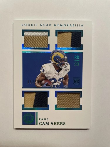 2020 Panini Encased - Rookie Quad Memorabilia Cam Akers #RQ-18 Sapphire ...