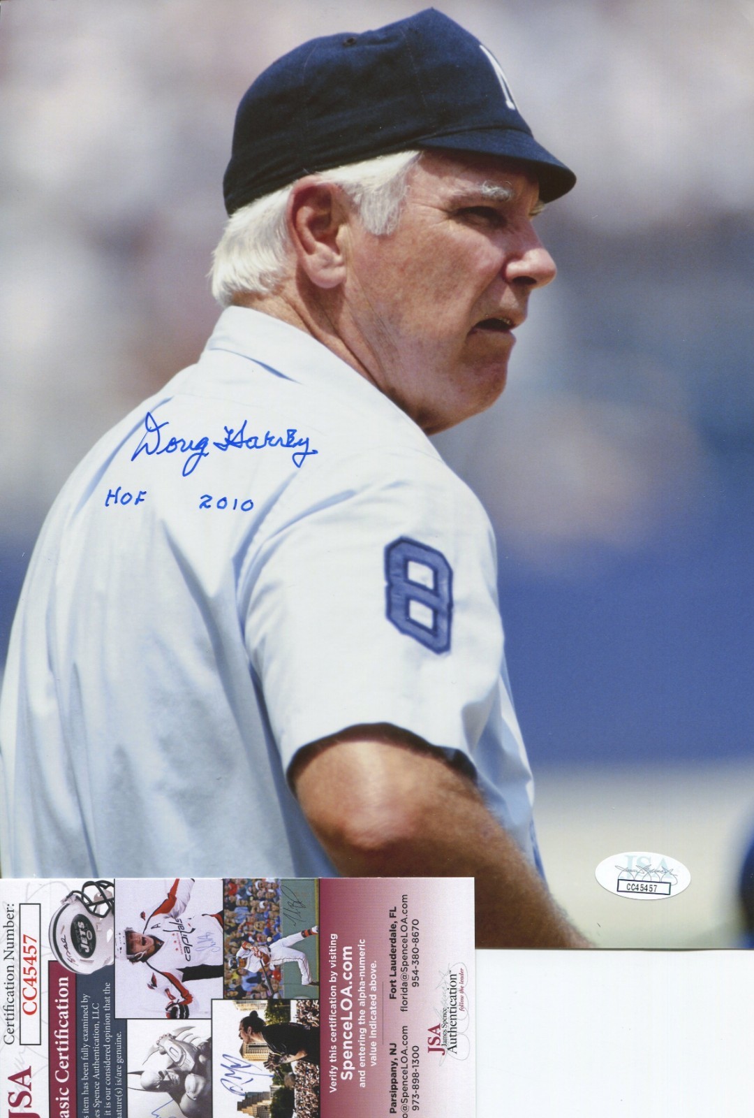 Doug Harvey HOF umpire MLB JSA COA signed 8x10 authenticated photo ...