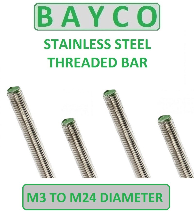 M18-18MM ST/STEEL THREADED ROD/BAR/STUDDING CUT LENGTHS STAINLESS. CUT ...