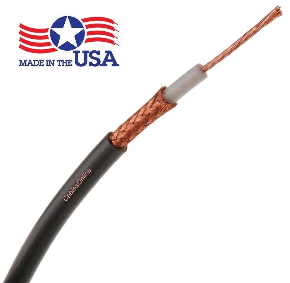 50ft RG-8/U-Mini (RG8X) Coax UHF PL-259 Male/Male Grey Coax Cable, R ...