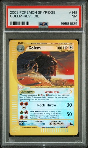 PSA 7 Crystal Golem Secret Reverse Holo #148 2003 Pokemon Skyridge ...
