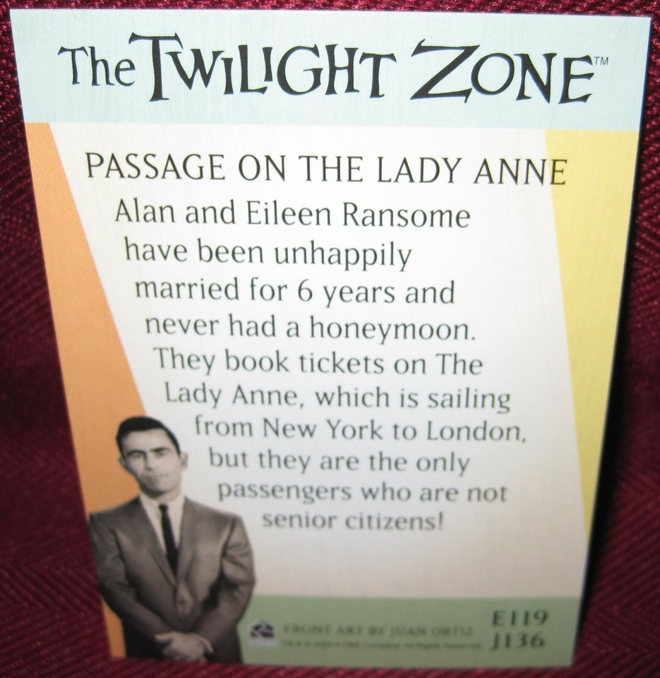 2020 TWILIGHT ZONE ARCHIVES #J136 PASSAGE ON THE LADY ANNE BASE CARD | eBay