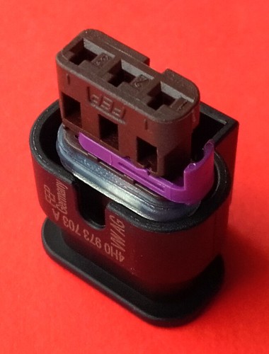 VAG 4H0973703A Flachkontaktgehäuse 3-poliger Buchse Stecker versiegelt ...