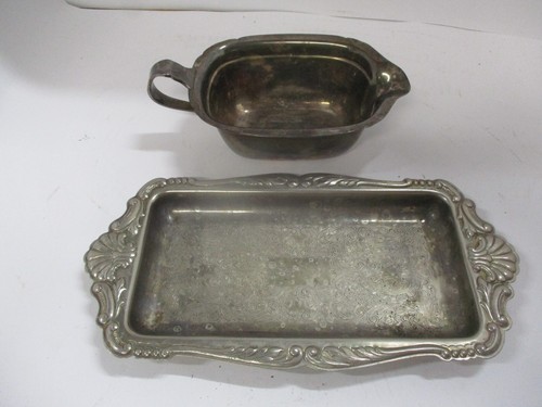 Reed Barton Mayflower Silverplate Gravy Boat, Random Silverplate Tray ...