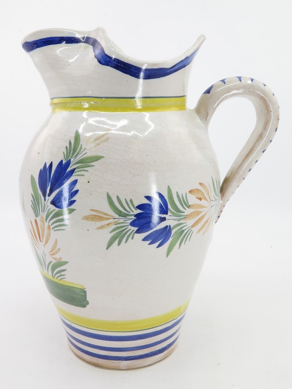 Antique French Henriot Quimper Ceramic Pitcher 8.5" tall | eBay