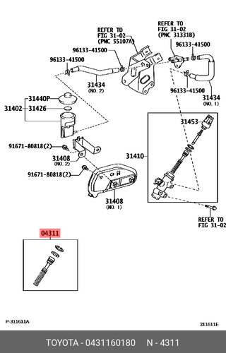 Genuine OE clutch master cylinder repair kit, 0431160180 for TOYOTA ...