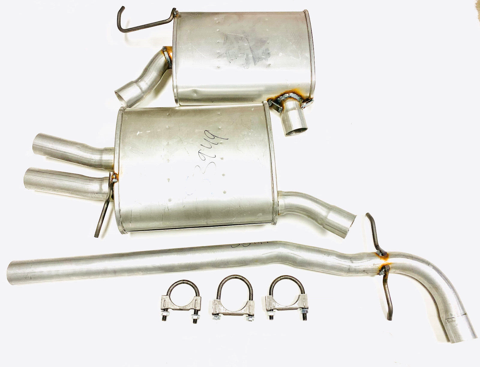 Fits: 2014-2017 Volkswagen Jetta 1.8L Turbo Rear Muffler & Middle ...