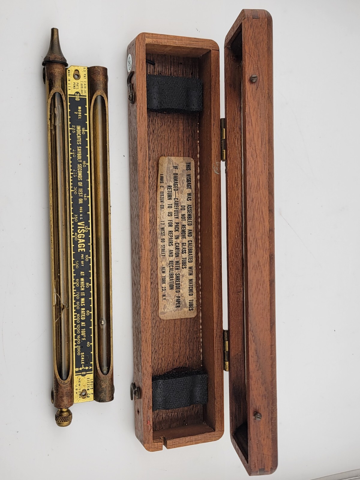 Rare Antique Louis Eitzen Visgage Oil Viscosity Comparator Instrument w ...