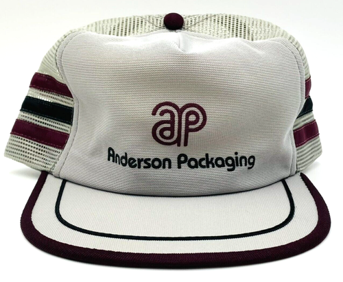 Vintage Anderson Packaging Trucker Mesh Back Snap Back Snapback Cap Hat ...