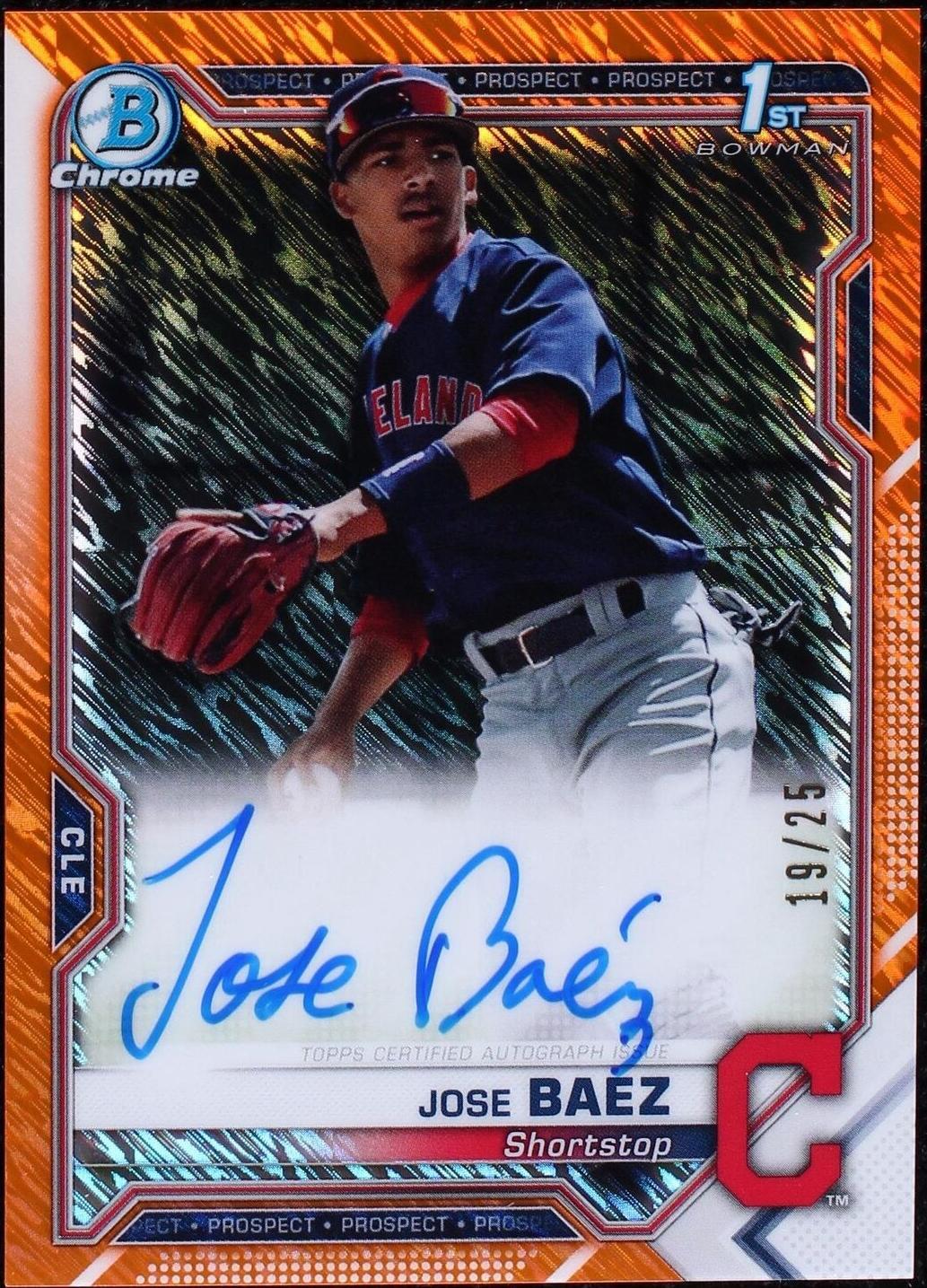 2021 Bowman Chrome - Prospect Autographs Jose Baez #CPA-JB Orange ...