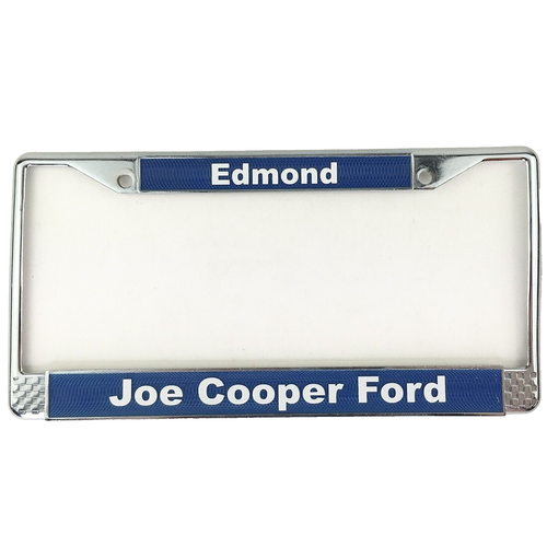 Joe Cooper Ford License Plate Frame Edmond Oklahoma Chrome Metal ...