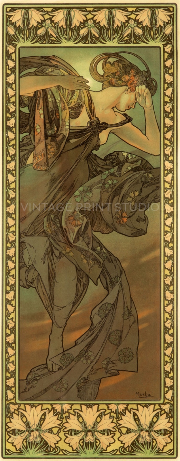 Evening Star Alphonse Mucha 1902 Vintage Giclee Canvas Print 14x36 | eBay