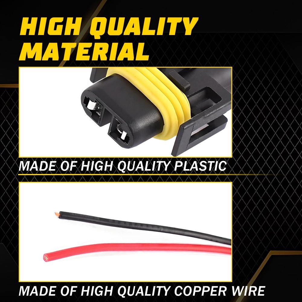 H11 H8 Wire Pigtail Female Harness Headlight Bulb Connector Repairs ...