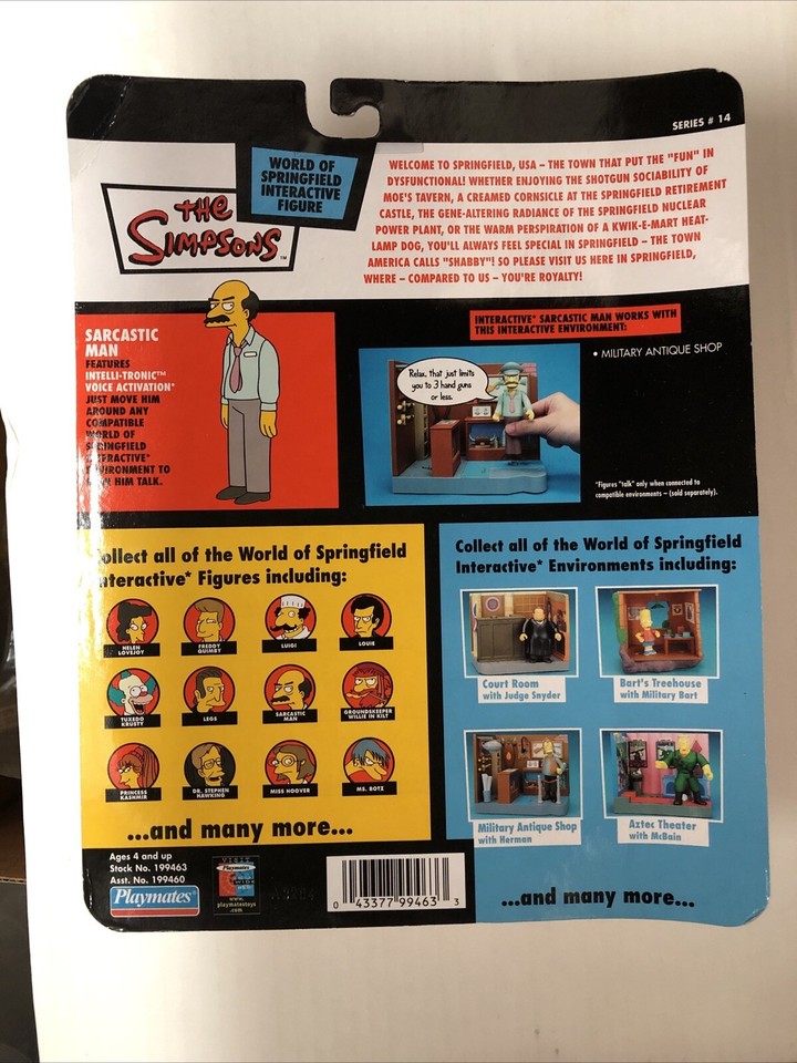 SARCASTIC MAN Simpsons world of Springfield figure wos series 14 2003 ...