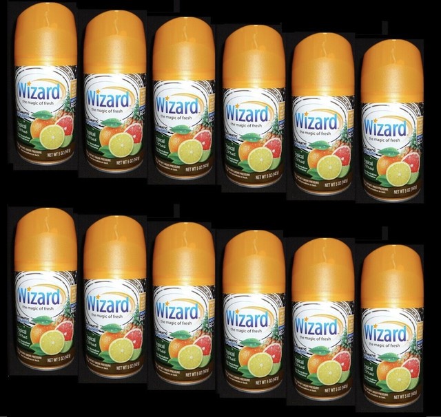12 Wizard Automatic Spray Refill Fits Air Wick & Glade Tropical Citrus ...