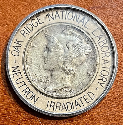 1943 Mercury Dime Oak Ridge National Laboratory Neutron Irradiated - TN ...