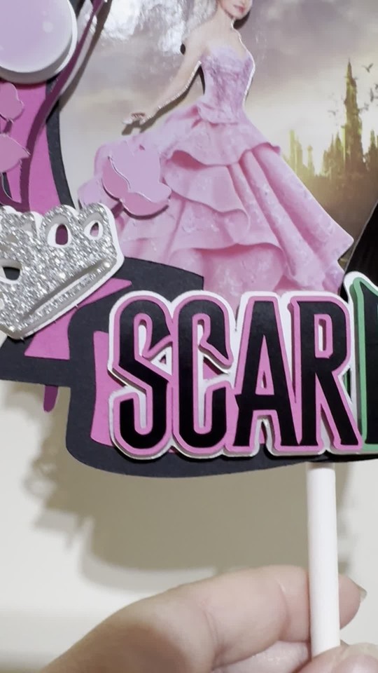 Wicked Cake Topper Personalised Name And Age Pink And Green Glinda ...