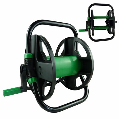 NEW GARDEN HOSE REEL CART HOLDS 30M HOSE PORTABLE SPACE-SAVING EMPTY ...