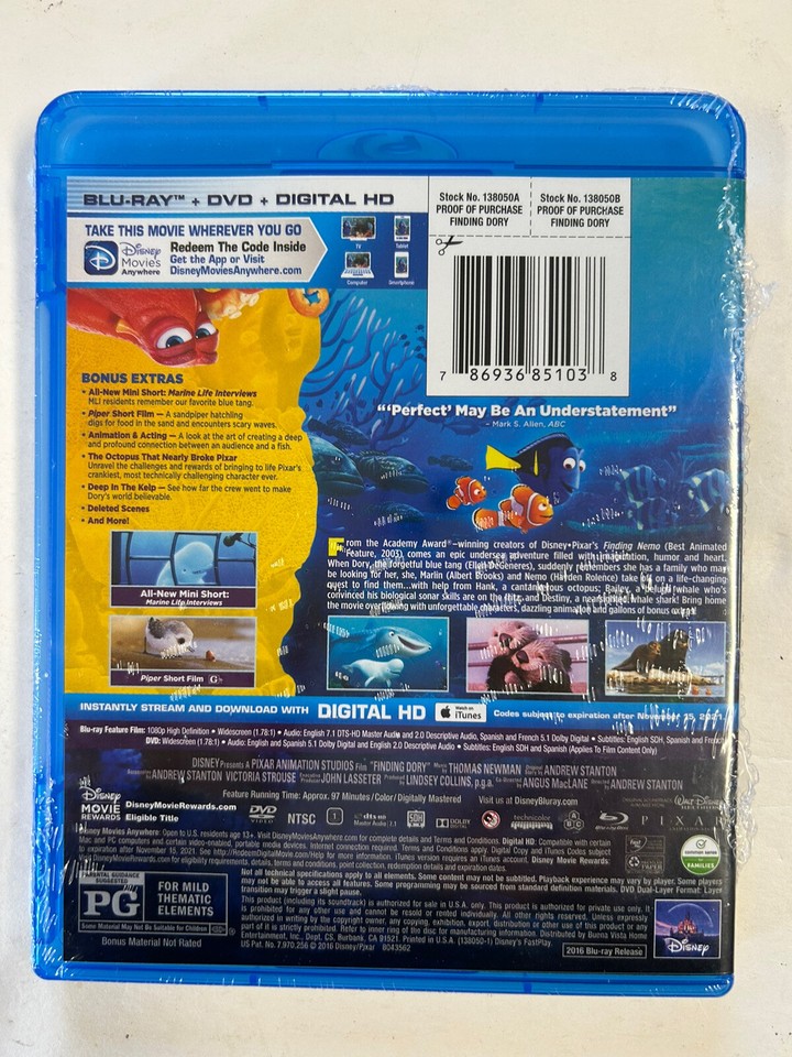 Finding Dory , New Blu-Ray ( Animated Movie ) | eBay