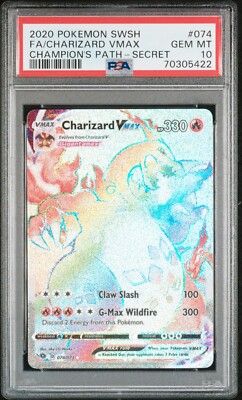 Pokemon Charizard VMAX Hyper Rare Rainbow Secret Champions Path 074/073 ...