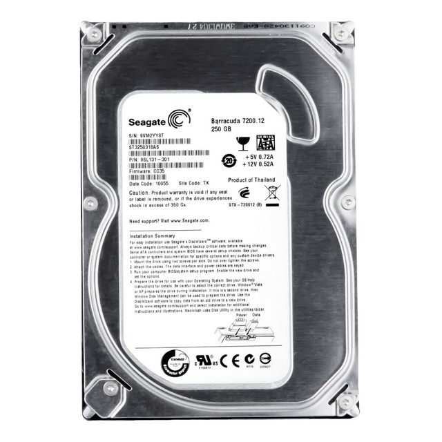 Seagate Barracuda 7200.12 250GB Internal 7200RPM 3.5" (ST3250318AS) HDD ...