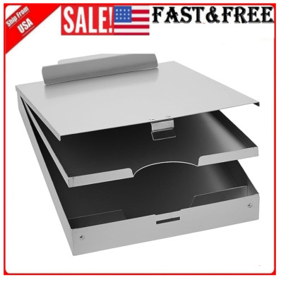 Metal Clipboard Case Paper Storage Box Aluminum Form Holder Self ...