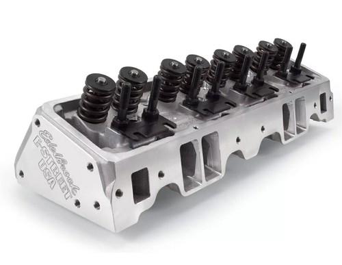 Edelbrock Aluminum Chevy 302 327 350 400 Cylinder Heads Full Kit pn ...
