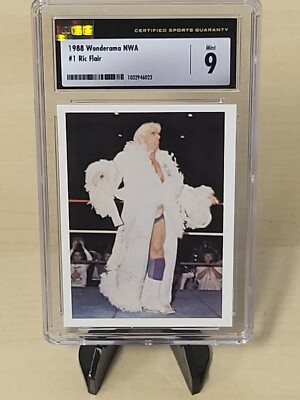 1988 Wonderama NWA Superstars #1 Ric Flair Series 1 Rookie CSG 9 Mint ...