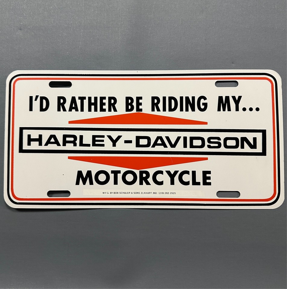 Vintage Harley Davidson Motorcycle License Plate USA Enamel Metal 60s ...