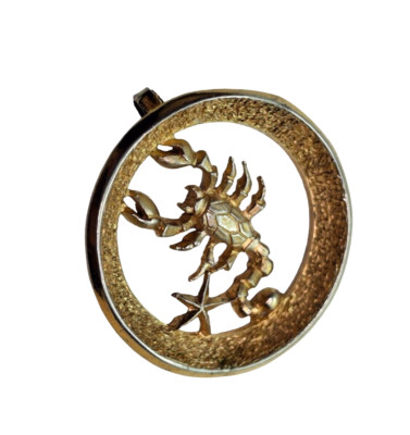 Vintage Crown Trifari Zodiac Scorpio Horoscope Pendant Goldtone 1960’s ...