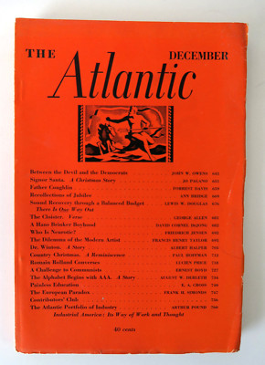 Atlantic Monthly Magazine December 1935 Volume 156 No. 6 - See Photos ...