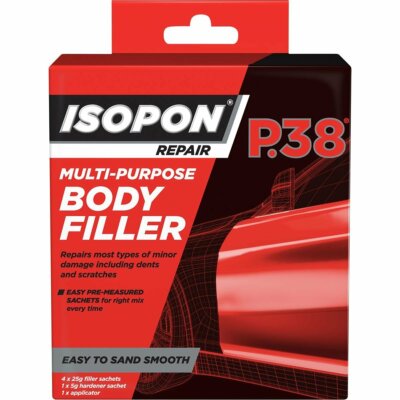 Isopon Multi Purpose Body Filler Pre-Measured Satchets & Applicator 4 x ...