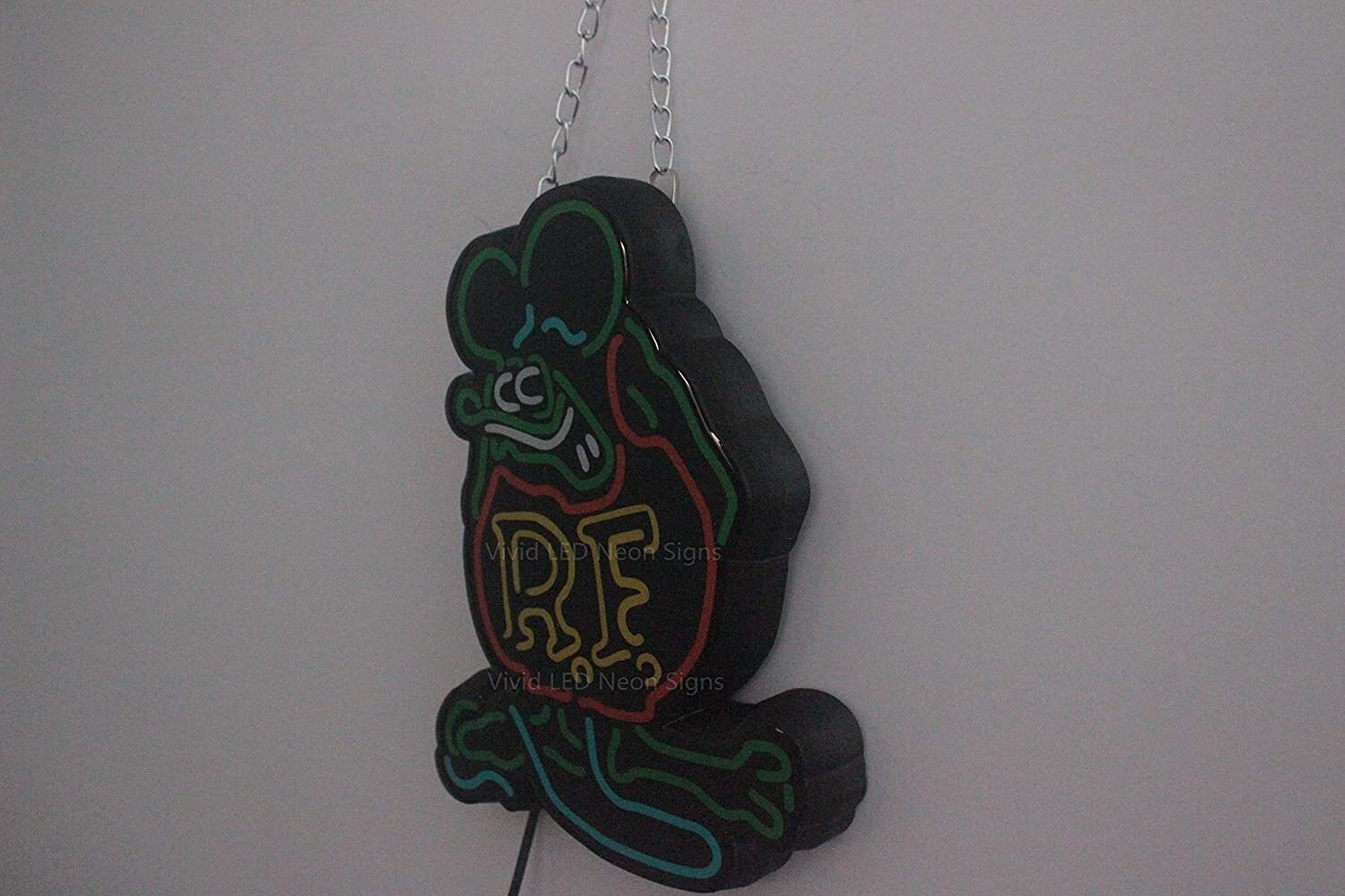 10" Vivid LED Rat Fink RF Neon Sign Light Lamp Beer Bar Wall Decor Cute ...