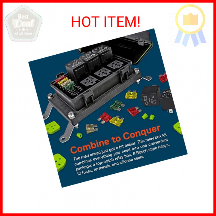 TRUE MODS 12V Auto Waterproof Fuse Relay Box Block Kit [6 Bosch Style ...