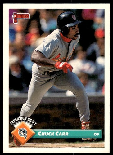 1993 Donruss Baseball Card Chuck Carr Florida Marlins #762 | eBay