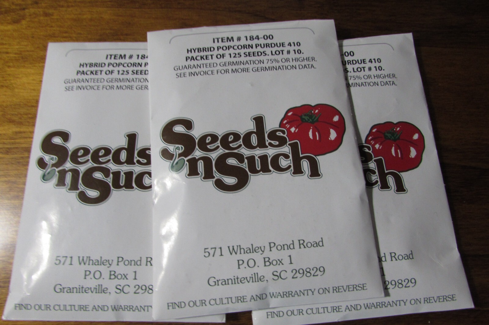 3 NEW/unused packs SEEDS N SUCH Hybrid Popcorn seeds - each pk 125 ...