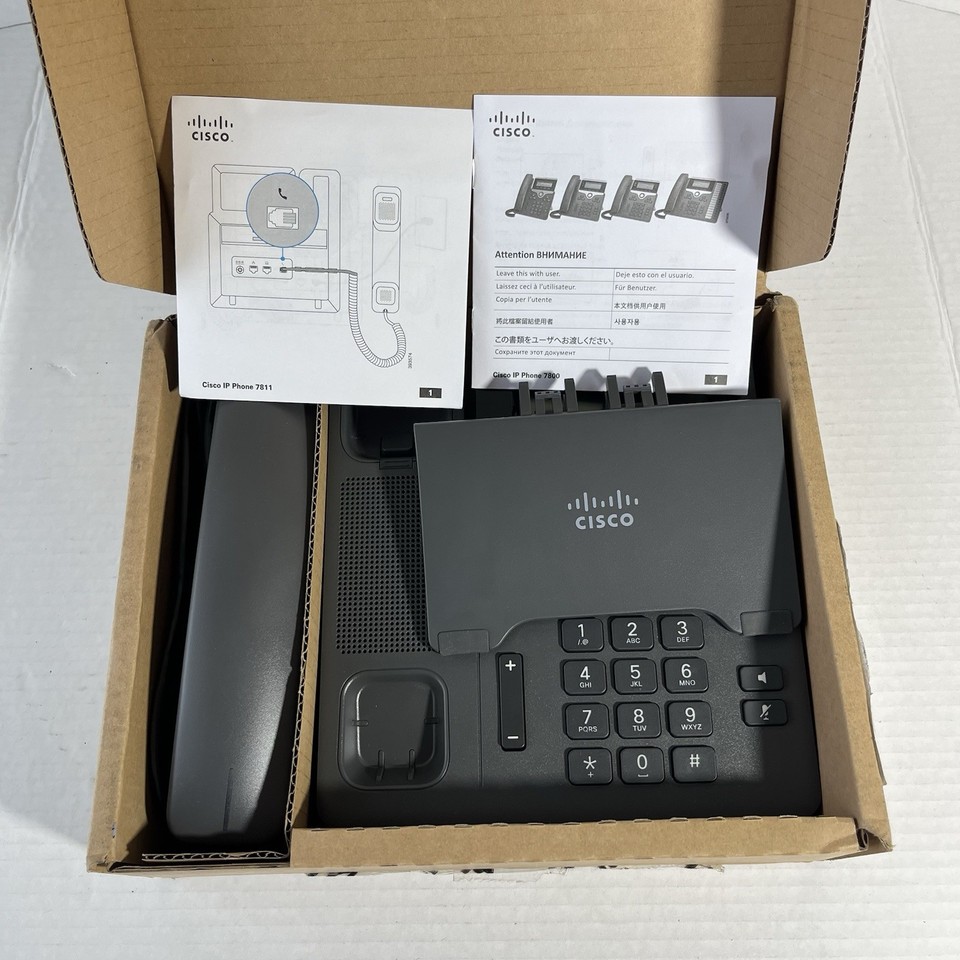 NEW Cisco IP Phone 7811 Corded Desktop Wall Mount Charcoal CP-7811-K9 ...