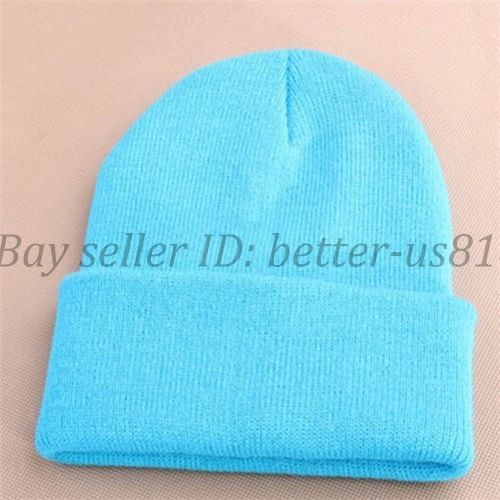 Men's Women Beanie Knit Ski Cap Hip-Hop Blank Color Winter Warm Unisex ...
