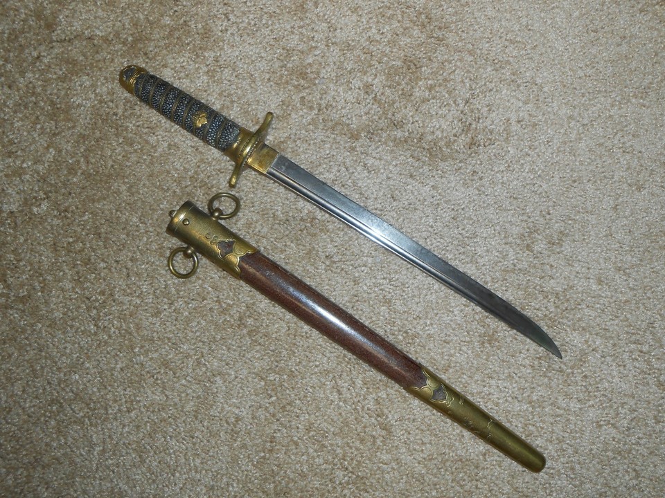 Very Nice WW2 Japanese Dagger, Sword, Ray Skin,National Railway ...