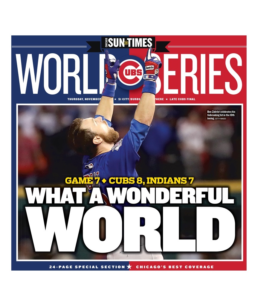 2016 - CHICAGO CUBS - Headline World Series Championship 16" x 20 ...