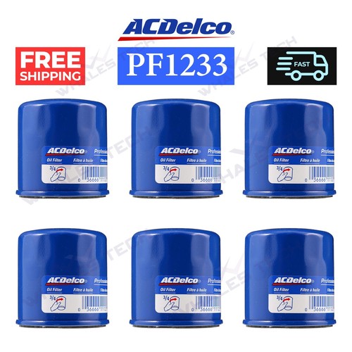 ACDelco Oil Filter GM Original Equipment PF1233 (6 Pack) FREE SHIPPING ...