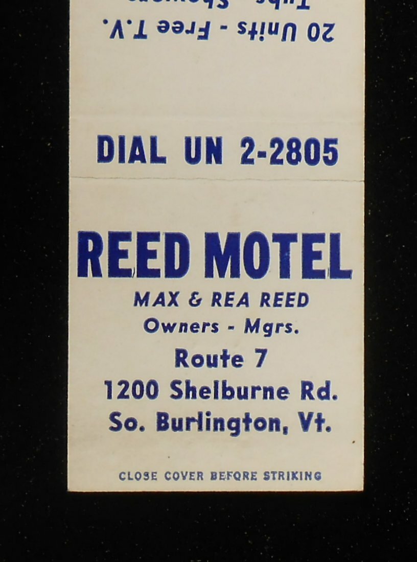 1950s Reed Motel Max & Rea Reed Owners Route 7 South Burlington VT ...