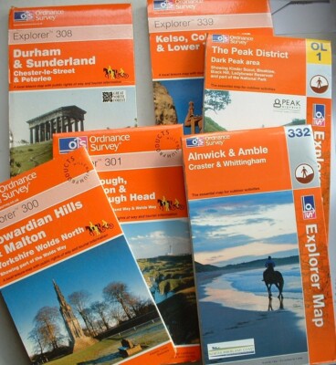 OS ORDNANCE SURVEY EXPLORER /OL orange MAPS of ENGLAND SCOTLAND WALES ...