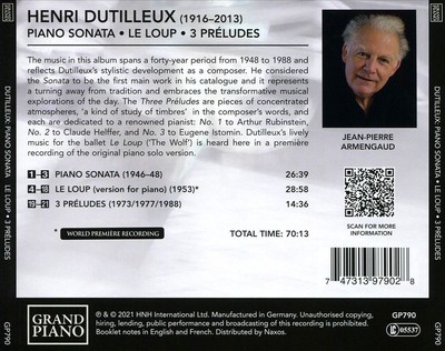 JEAN-PIERRE ARMENGAUD DUTILLEUX: PIANO SONATA NEW CD 747313979028 | eBay